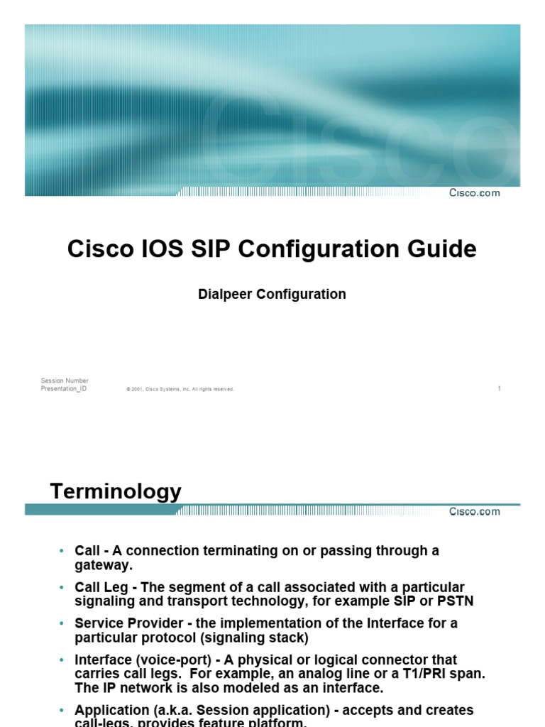 Cisco IOS SIP Dialpeer | PDF | Session Initiation Protocol | Voice Over Ip