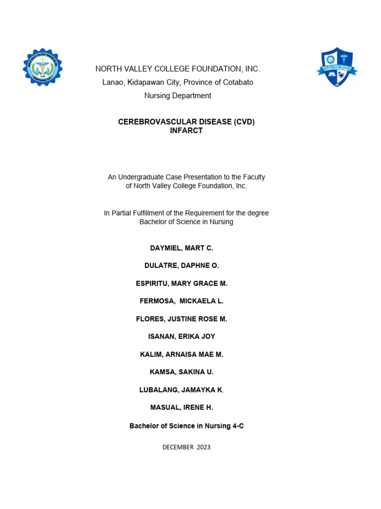 Cvd Case Study Pdf Stroke Ischemia