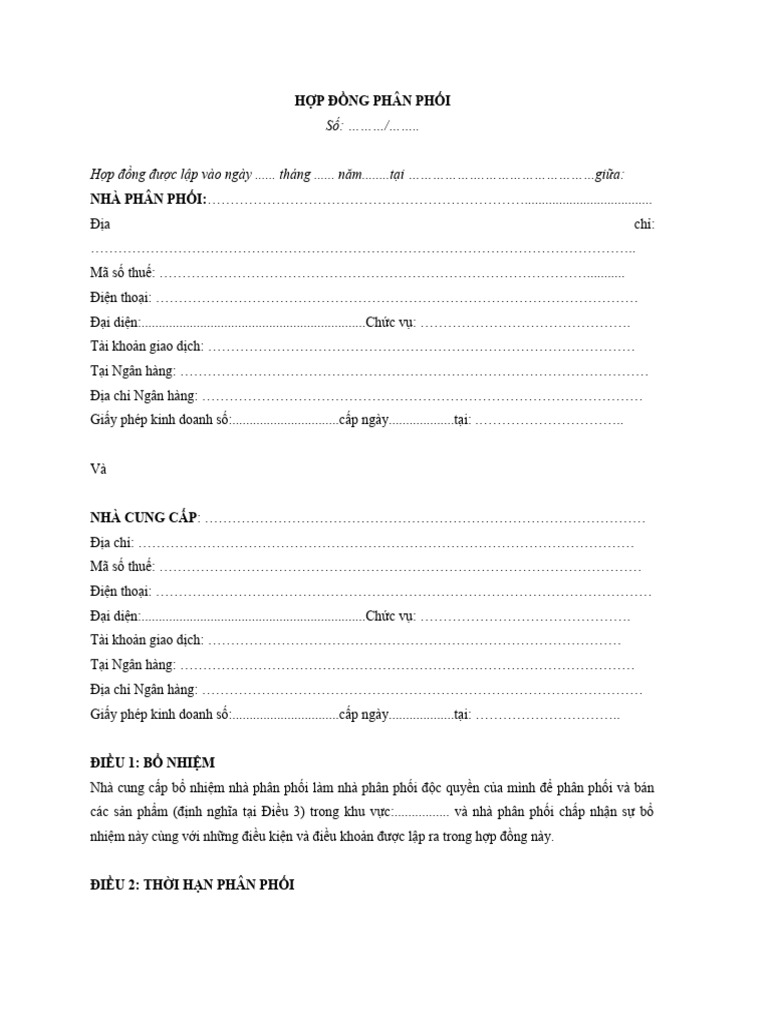 Hop Dong Phan Phoi | PDF