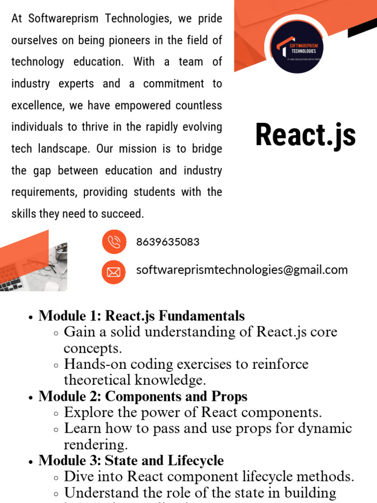 React Js Brochure Pdf Computing Information Technology