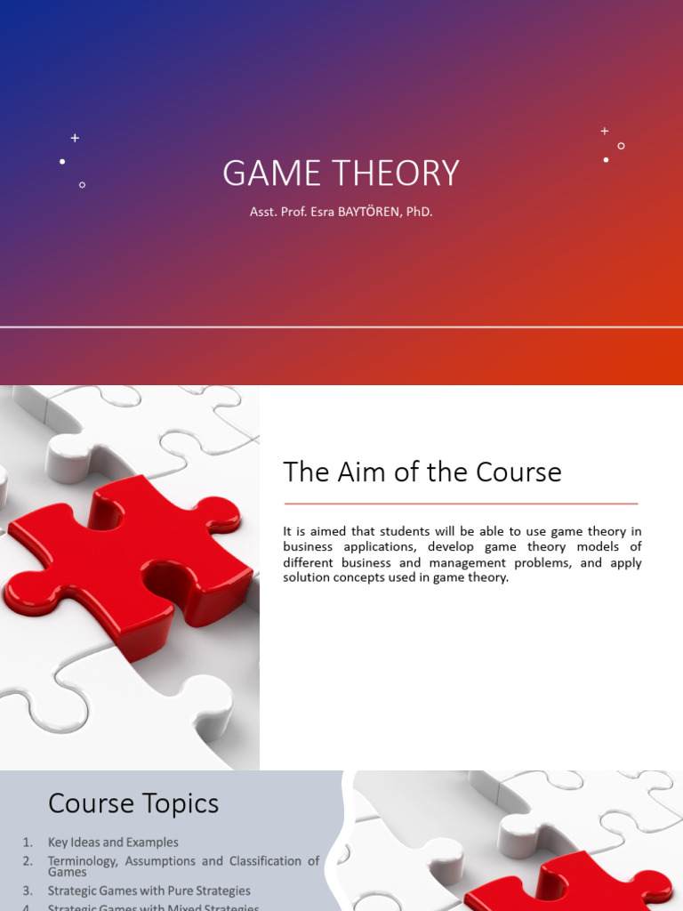 Game Theory - 1st Part | PDF | Game Theory | Economics