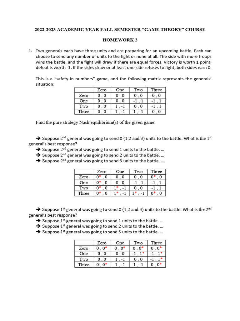 2nd Homework With Solutions of Game Theory | PDF | Economic Theories ... 2nd Homework With Solutions of Game Theory | PDF | Economic Theories ...