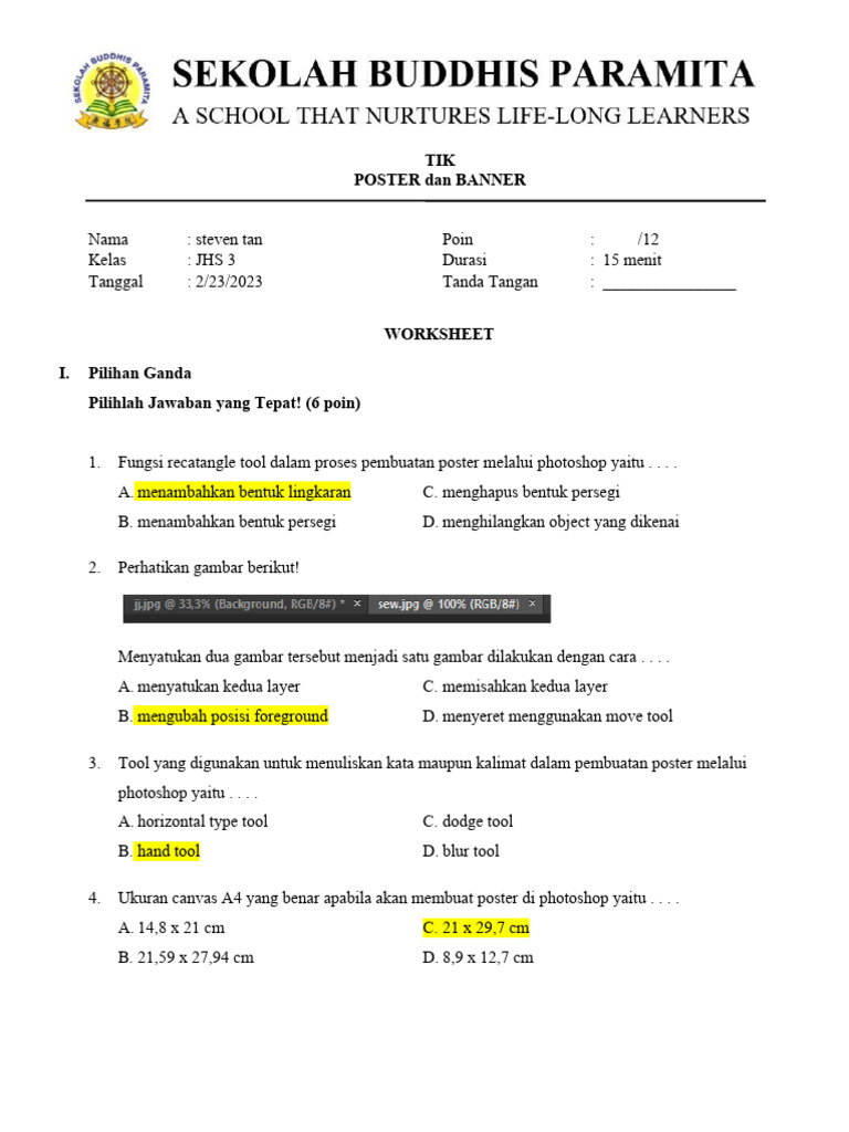 Worksheet Poster Banner | PDF