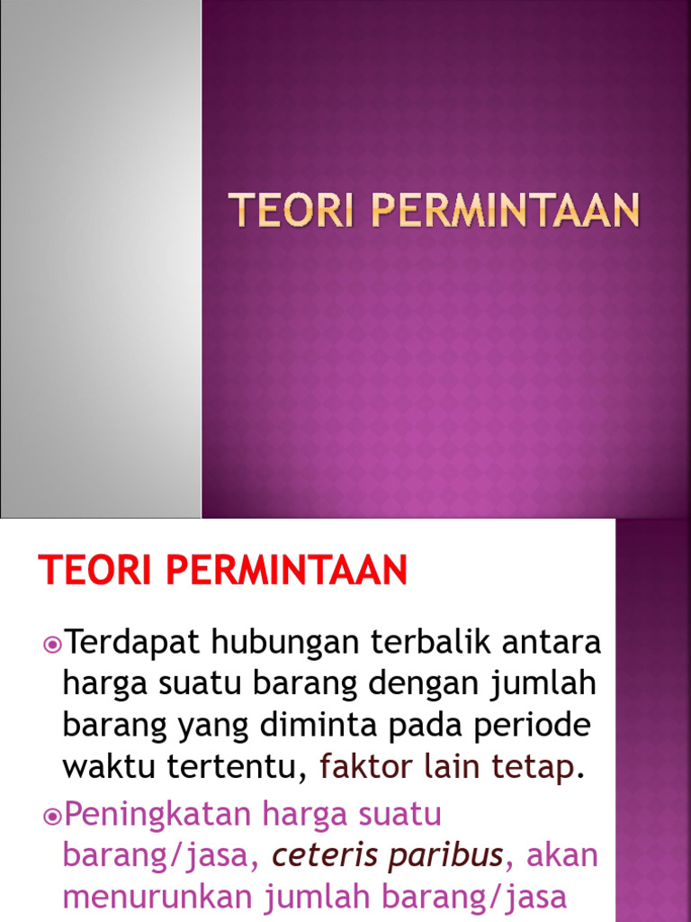 Teori Permintaan | PDF Teori Permintaan | PDF
