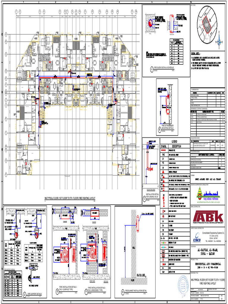 W6-Typical Floor (1St Floor To 5Th Floor) Fire Fighting Layout | PDF