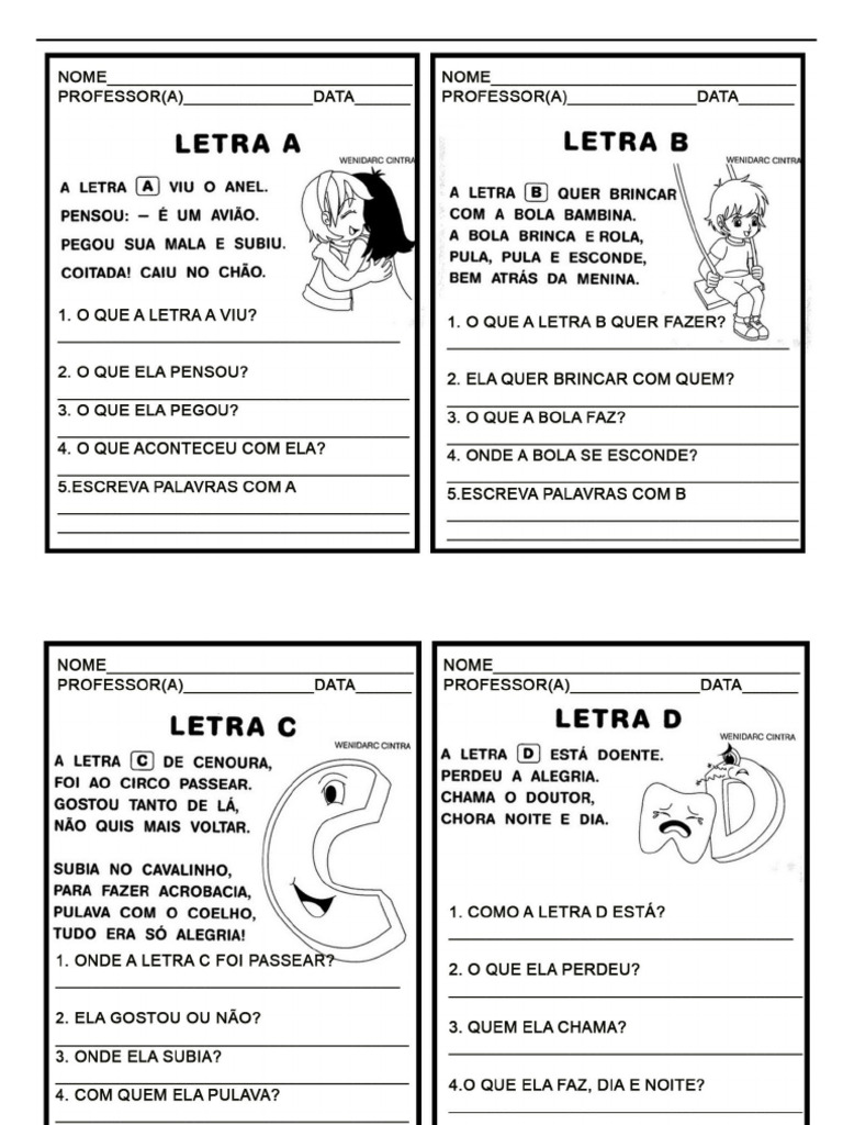 interpretação de texto das letras do alfabeto | PDF