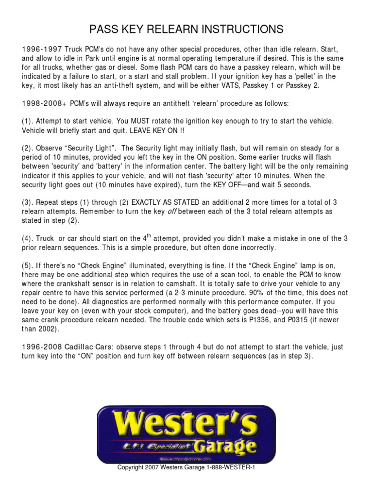 PassKey Instructions | Download Free PDF | Vehicles | Vehicle Technology