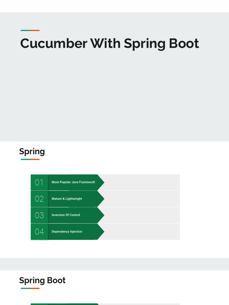 Cucumber With Spring Boot Pdf Spring Framework Constructor Object Oriented Programming