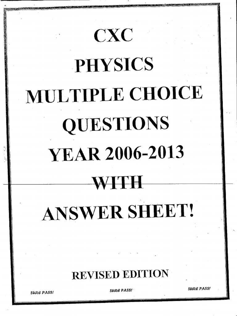 CSEC Physics 2006-2013 Multiple Choice | PDF