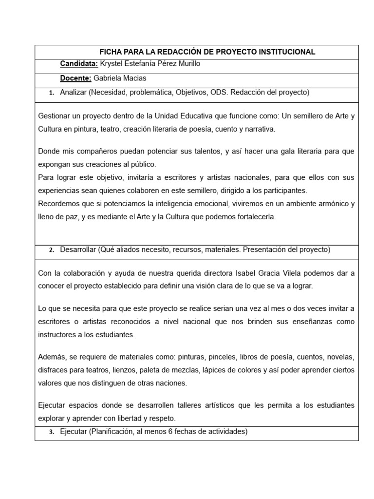 PROYECTO ESCOLAR | PDF