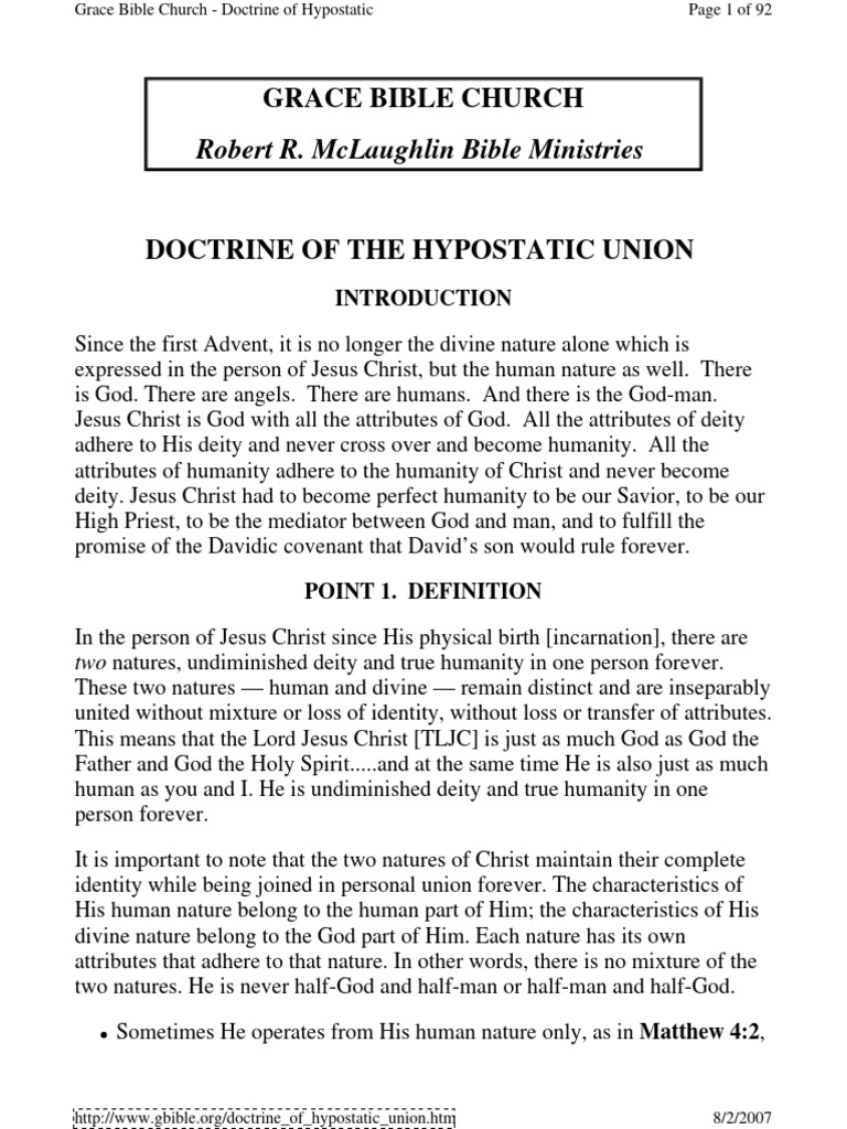 Doctrine of Hypostatic 3 | PDF | Jesus | God The Father Doctrine of Hypostatic 3 | PDF | Jesus | God The Father