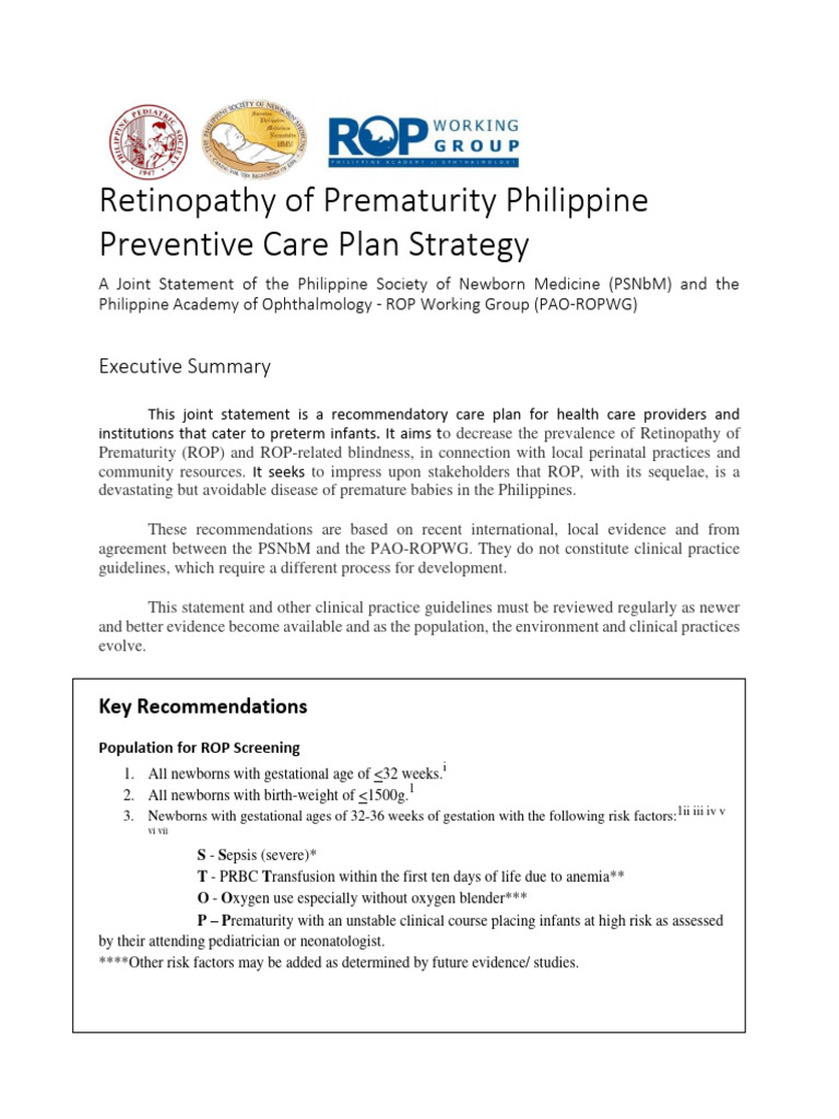 Rop Screening | PDF | Preterm Birth | Human Development