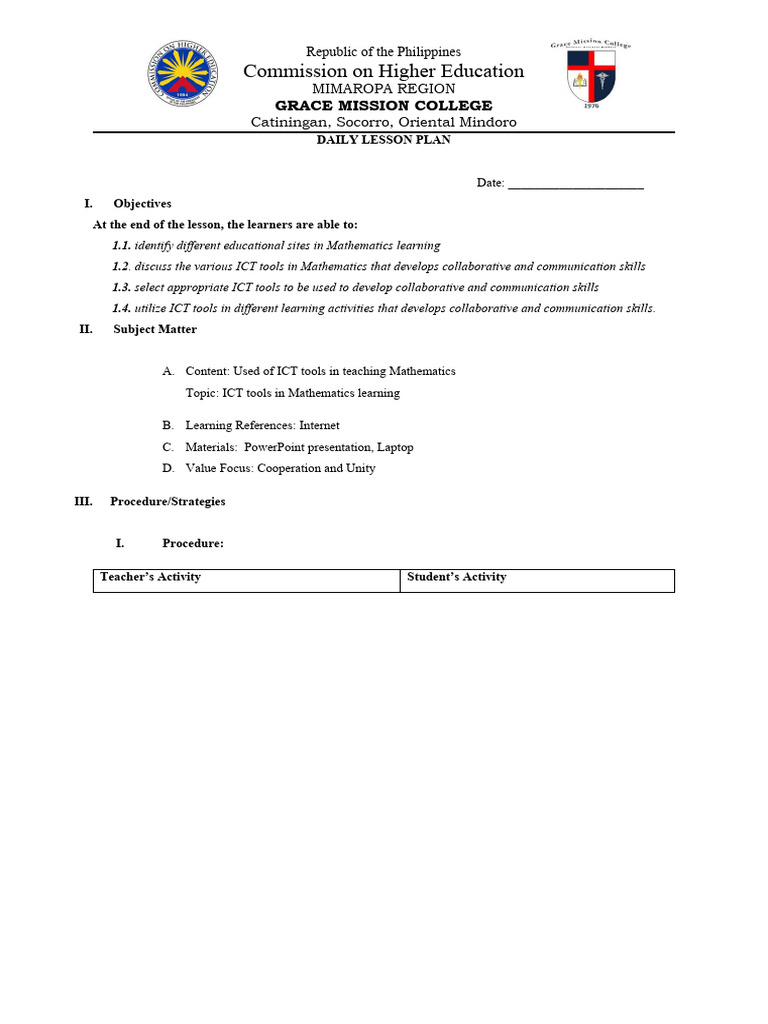 Lesson Plan | PDF | Educational Technology | Lesson Plan