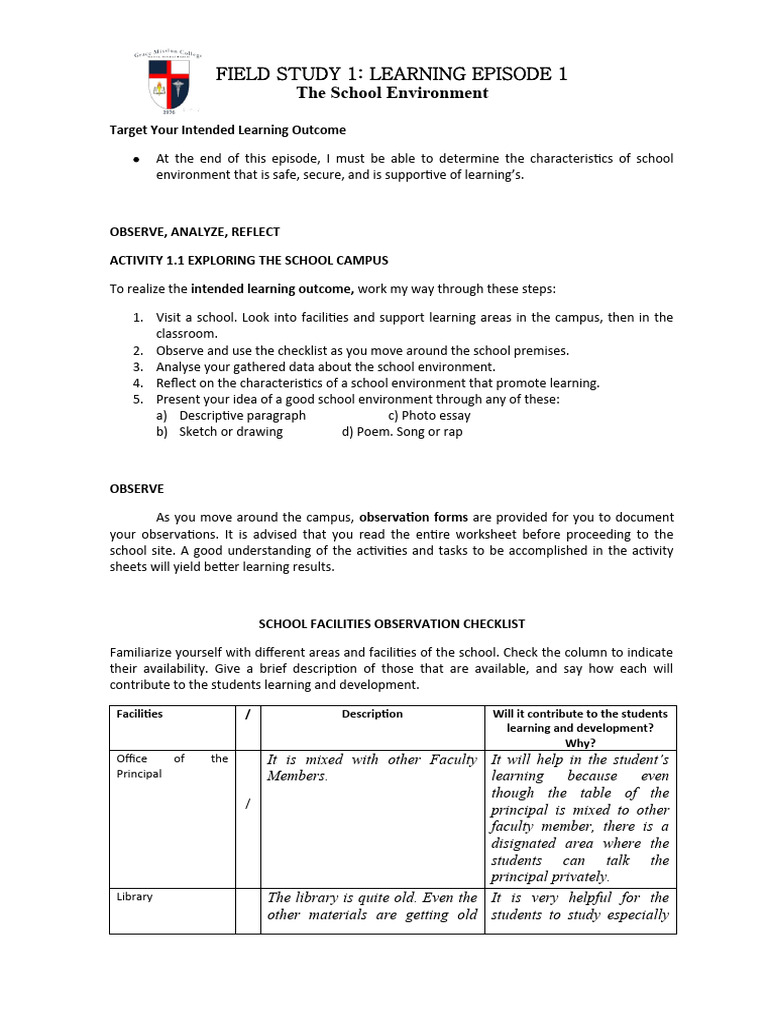 fs1-ep1-updated | PDF | Classroom | Learning