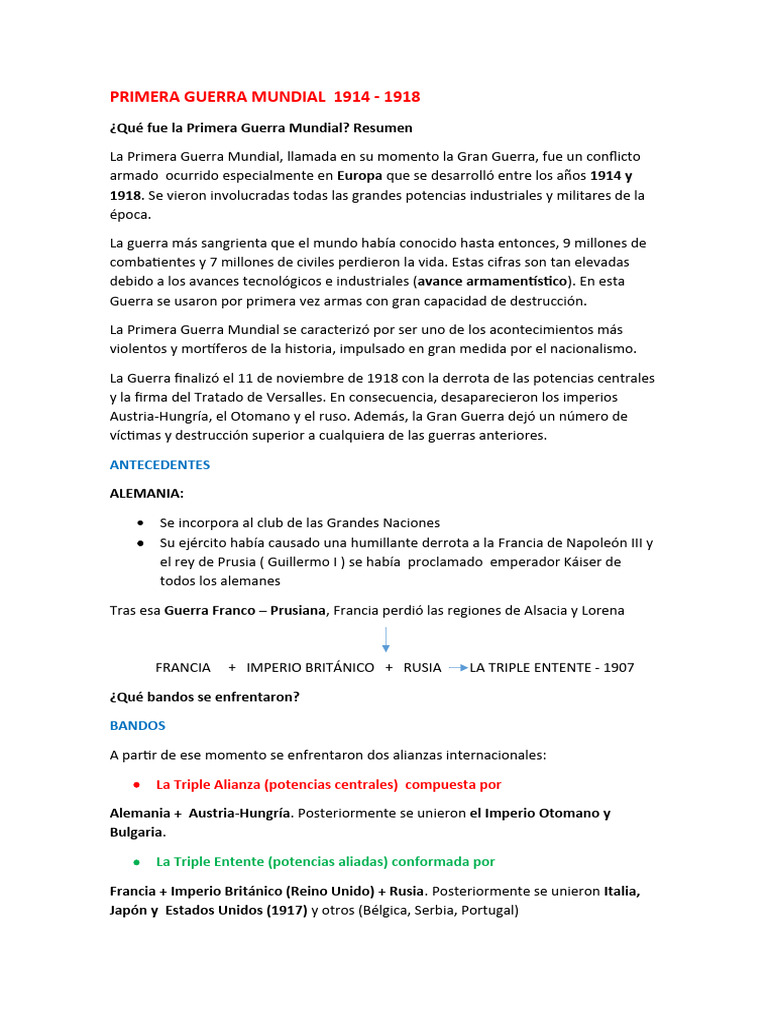 Primera Guerra Mundial | PDF | Primera Guerra Mundial | Austria Hungría