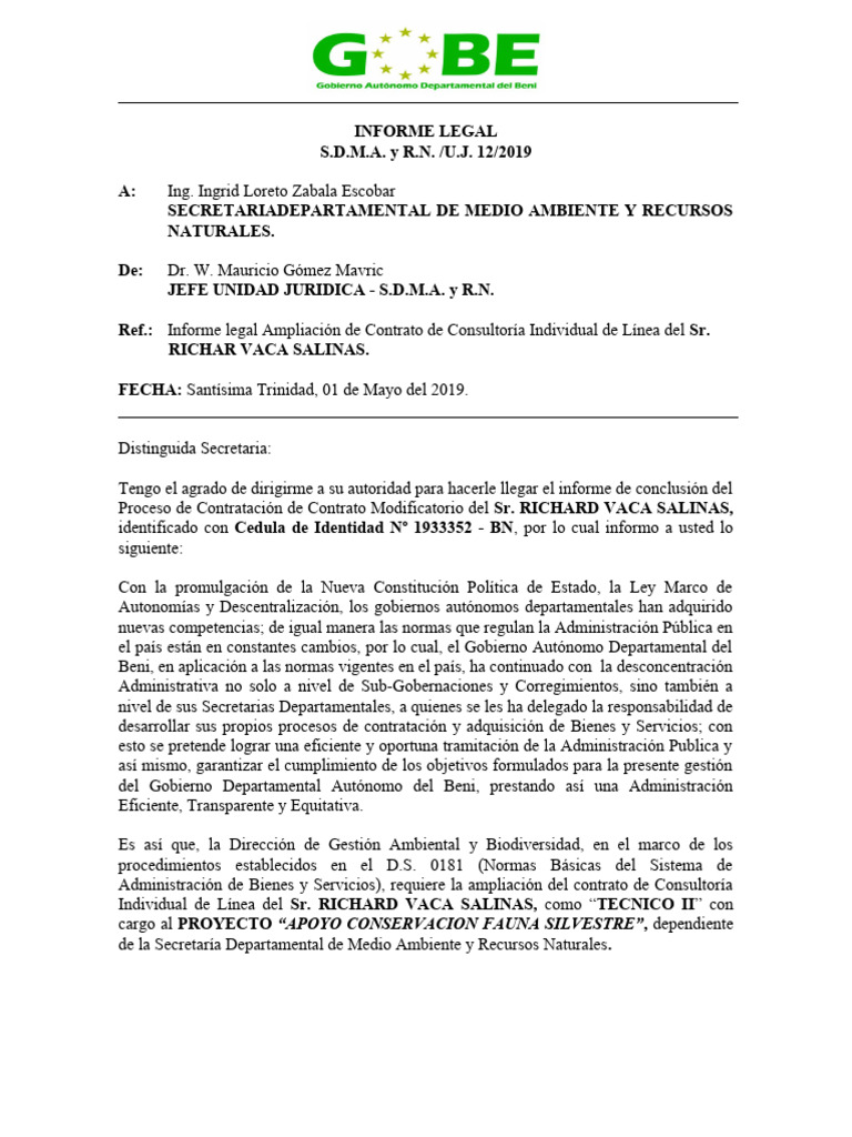 Ampliación de Contrato Consultoría Beni | PDF | Administración Pública | Gobierno