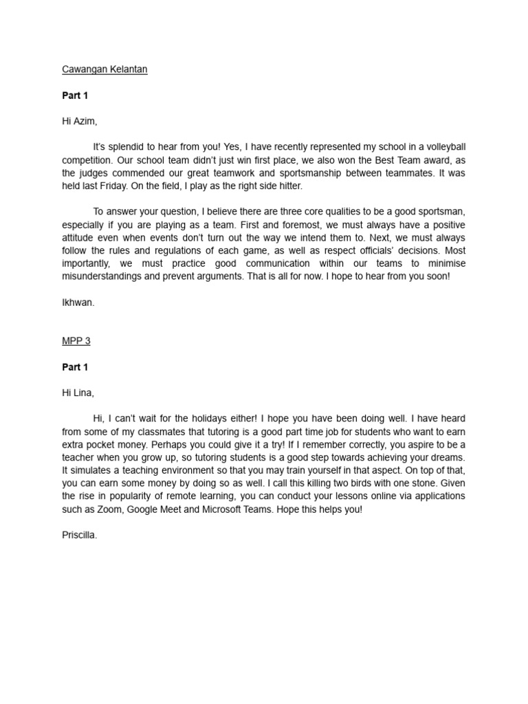 English Paper 2 Part 1 | PDF