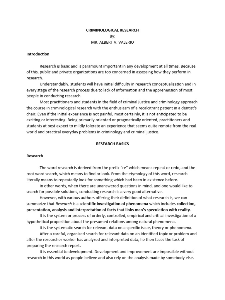 Notes On Criminological Research 1 | PDF | Criminology | Hypothesis