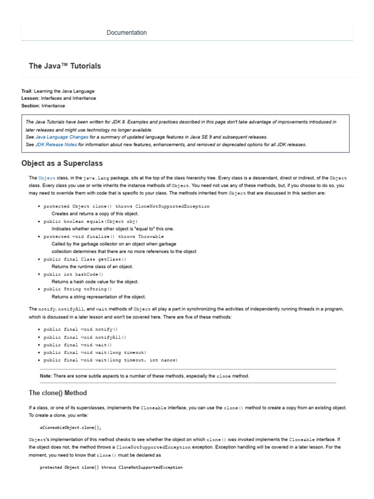 Java Objectclass Pdf Method Computer Programming Class Computer Programming 