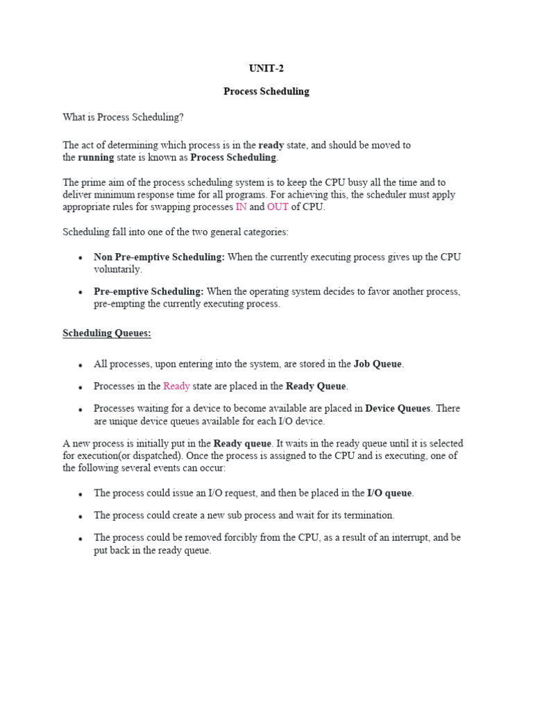 Process Scheduling in OS | PDF | Thread (Computing) | Scheduling ... Process Scheduling in OS | PDF | Thread (Computing) | Scheduling ...