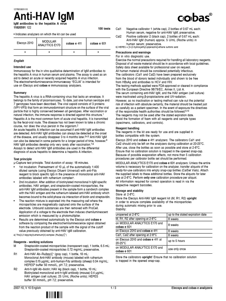 Anti-HAV IgM Test Overview | PDF | Microbiology | Diseases And Disorders