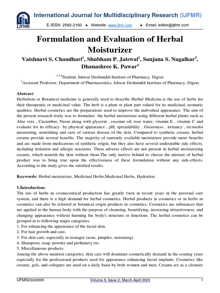 2 Formulation | PDF | Skin | Integumentary System