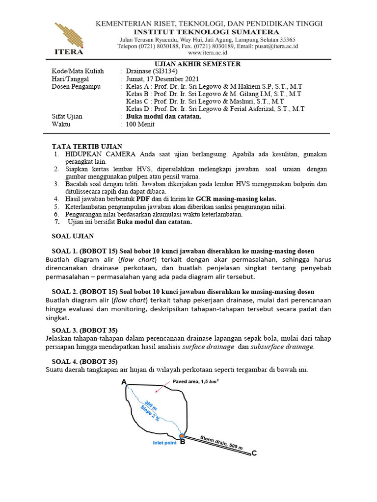 Uas Drainase SMT Ganjil 2021-2022 | PDF