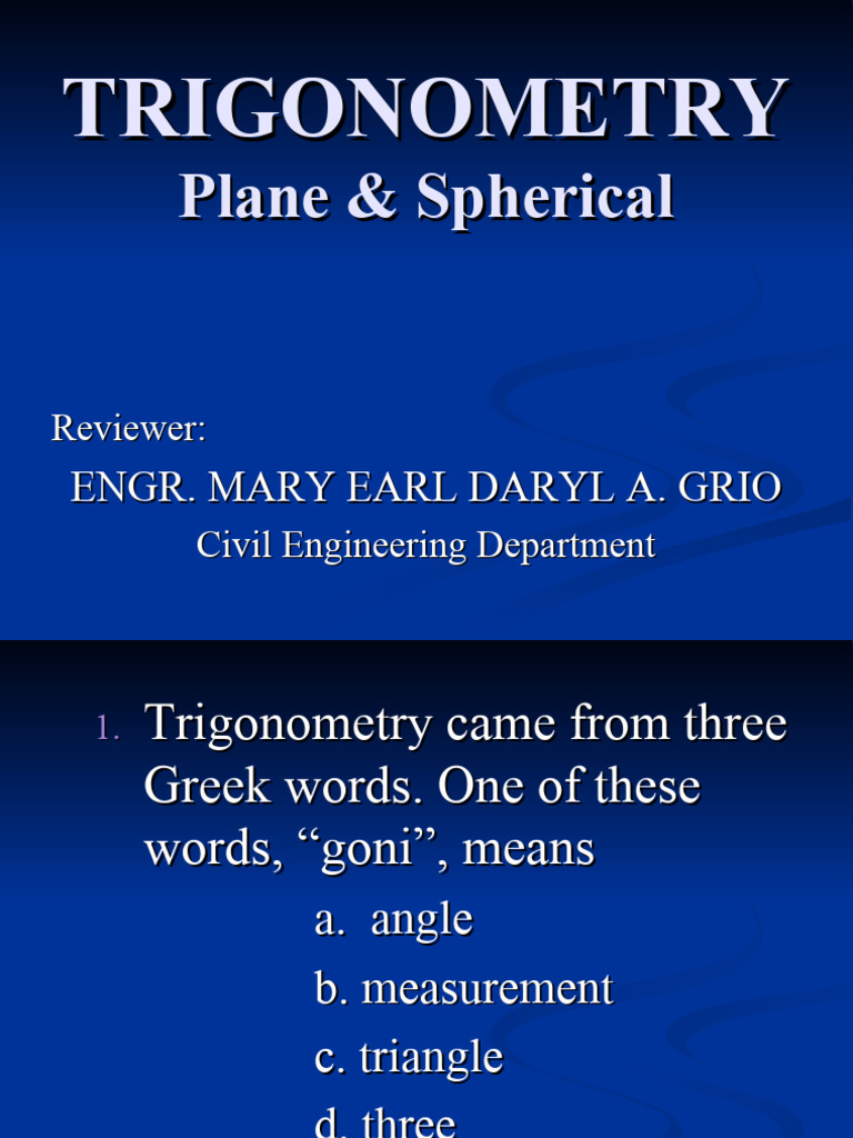 Trigonometry (Principles) | PDF | Trigonometric Functions | Triangle