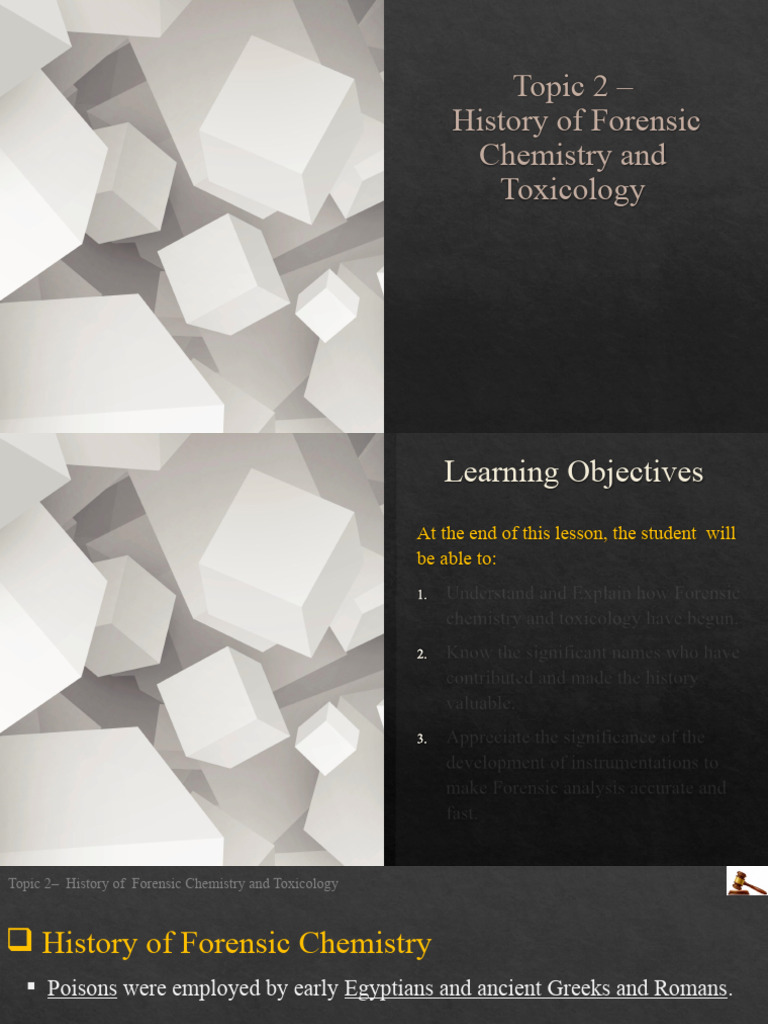 Lesson 2 - History of Forensic Chemistry and Toxicology | PDF ...