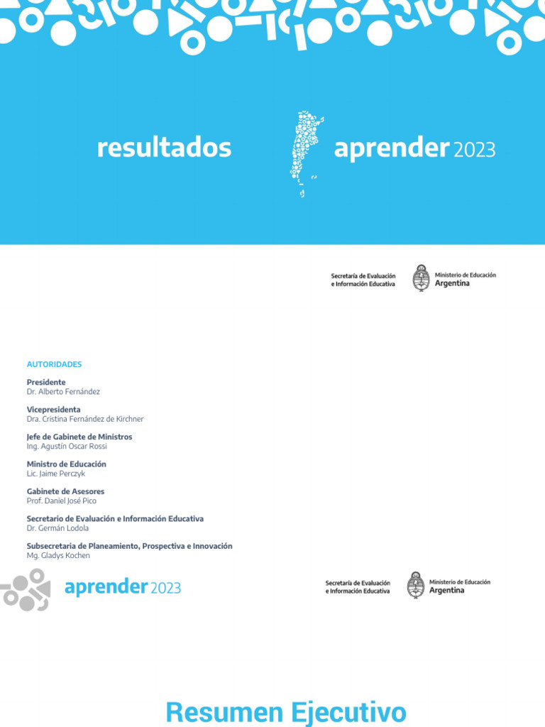 Resultados Aprender 2023 | PDF | Educación primaria | Aprendizaje