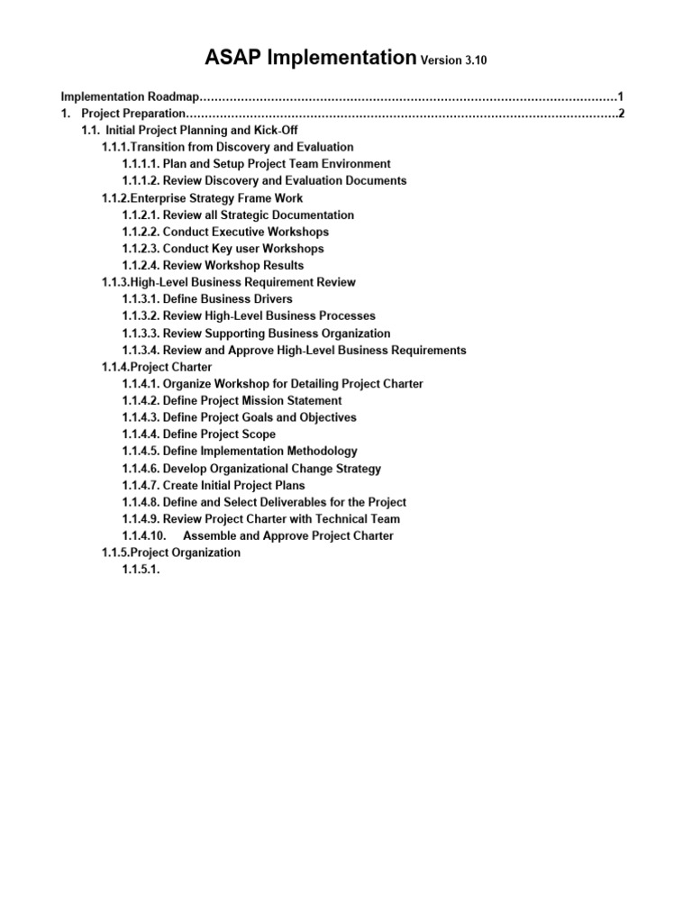 ASAP Details | PDF | Business Process | Project Management
