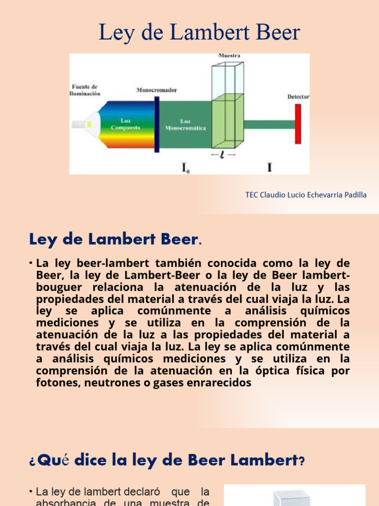1-Clase 01 Ley de Lambert Beer | PDF | Espectrofotometria | Science