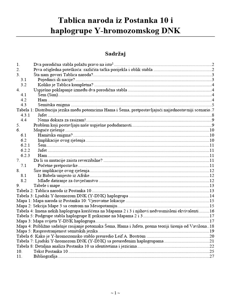 Tablica Naroda I Y-Hromozomski DNK | PDF