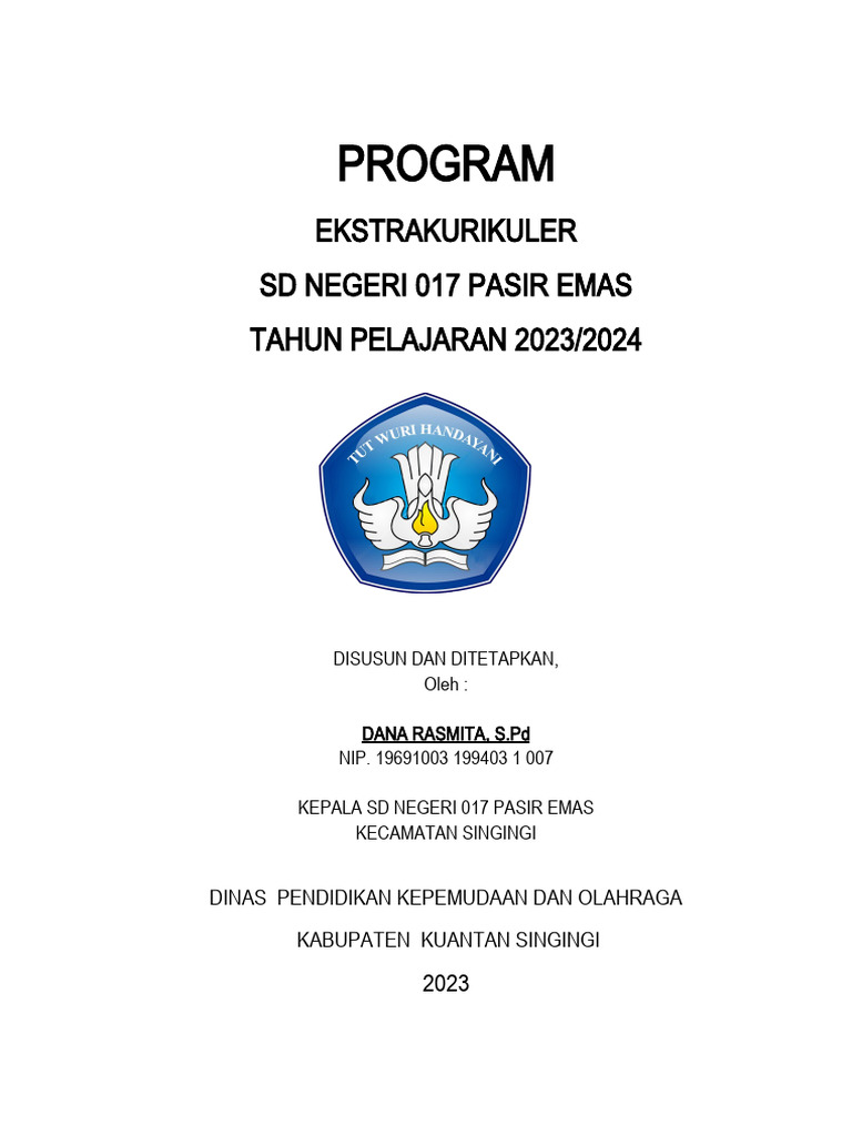 Program Ekstrakurikuler SD - 2023 | PDF | Karier & Perkembangan