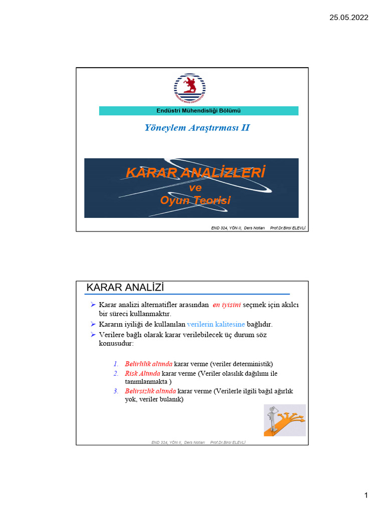 YONII Ders6 KararAnalizi | PDF