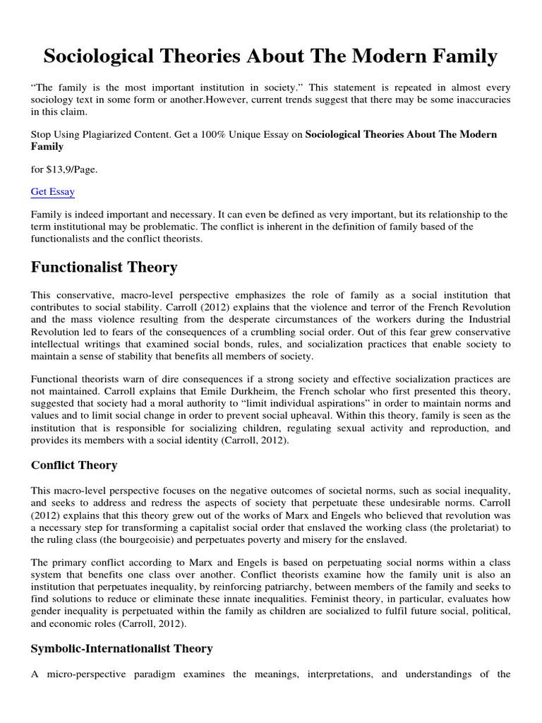Sociological Perspectives on Modern Families | PDF | Family | Sociology