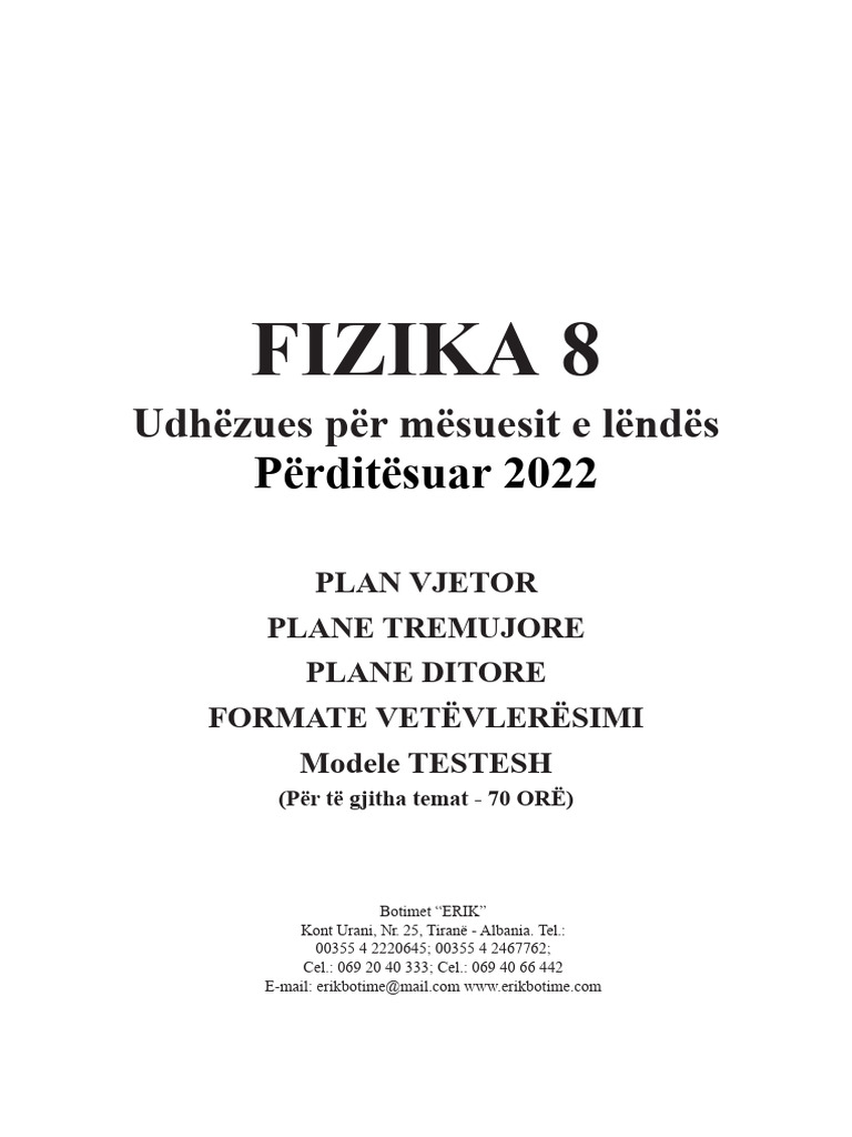 Udhezues Fizika 8 | PDF