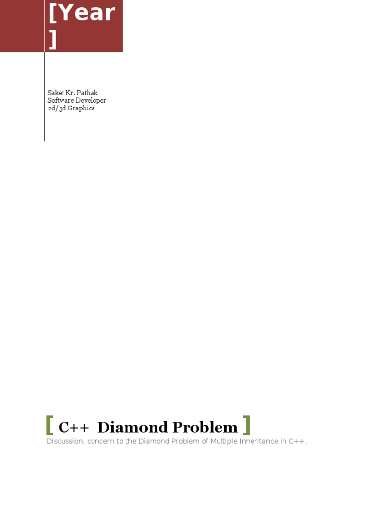 C++ Diamond Problem | PDF | Inheritance (Object Oriented Programming) | C++