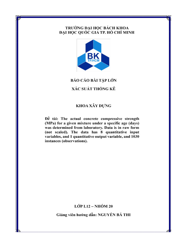 Bao Cao Xac Xuat Thong Ke | PDF