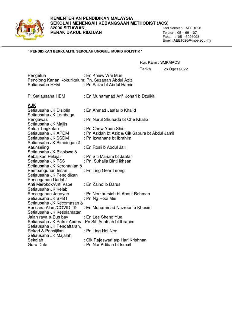 Notis Panggilan Mesyuarat Hem | PDF