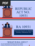 Republic Act No. 10931 | PDF | Cost Of Living | Tuition Payments