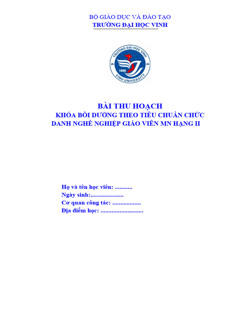 Mẫu BTH MN2 Số 1 | PDF