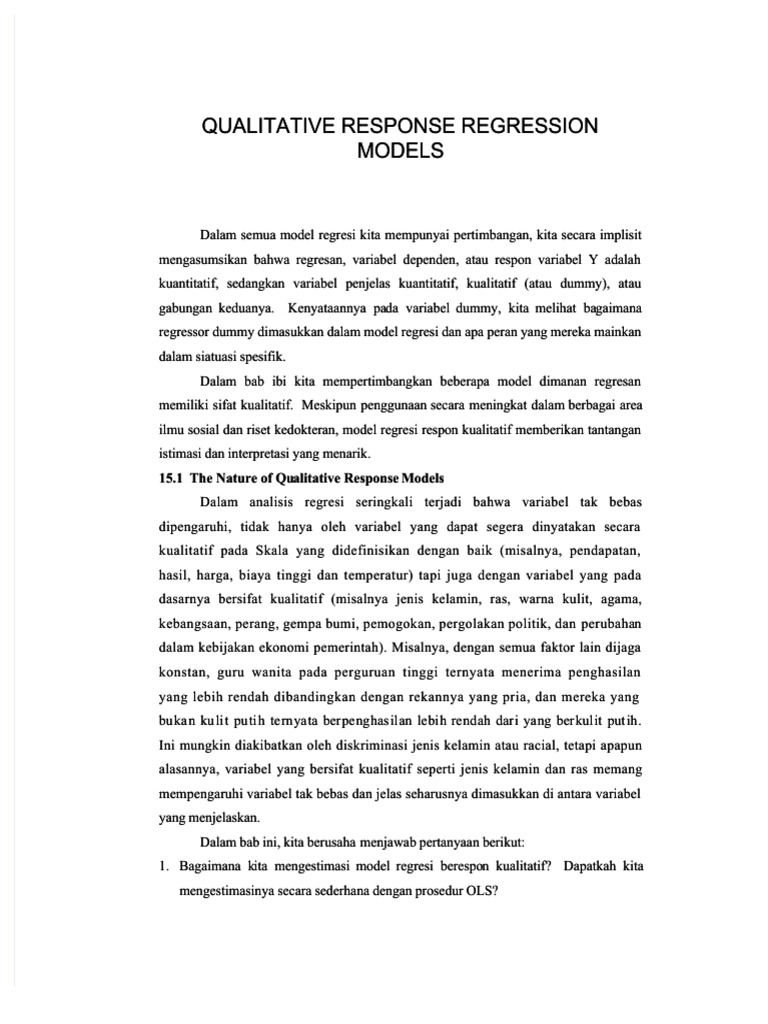 PDF Qualitative Response Regression Compress | PDF