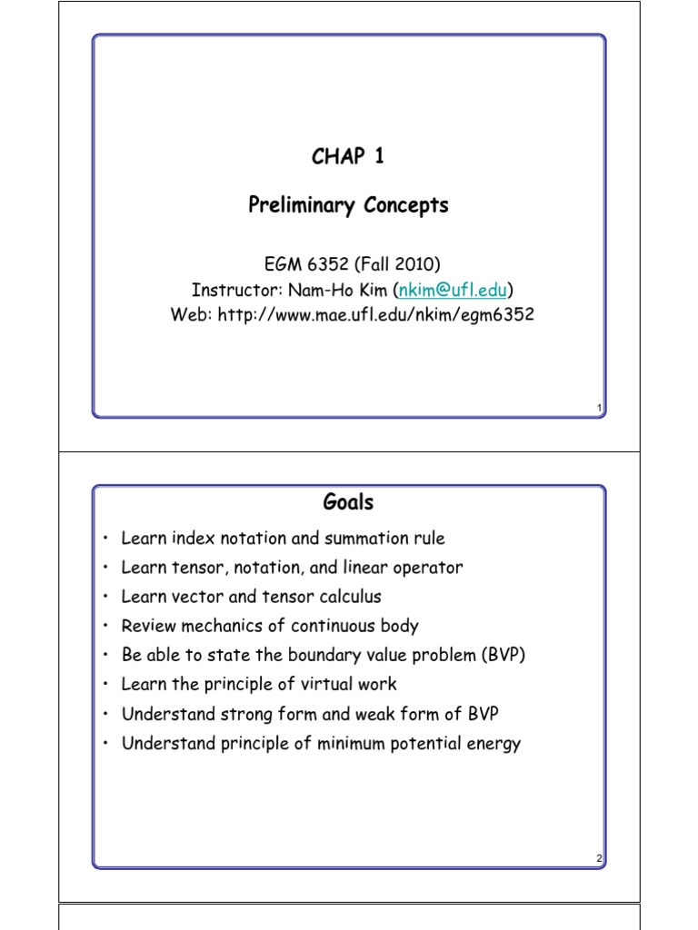 Chap 1 Preliminary Concepts: Nkim@ufl - Edu | PDF | Tensor ...