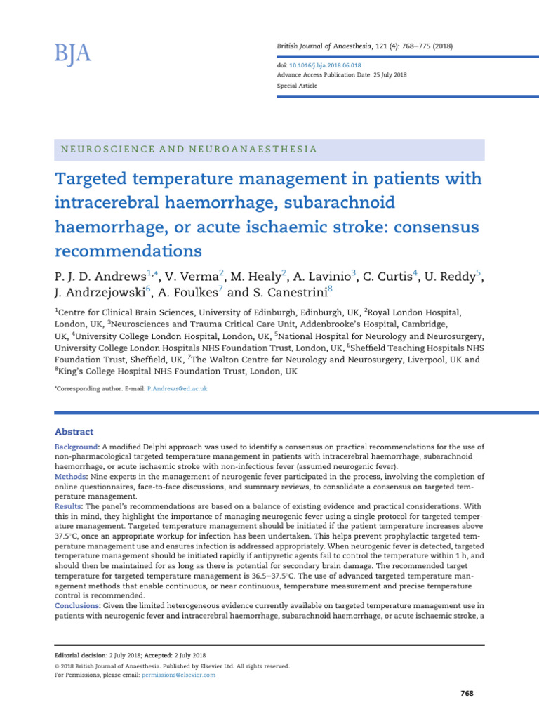 Managemen Demam Pada Stroke | PDF | Fever | Traumatic Brain Injury