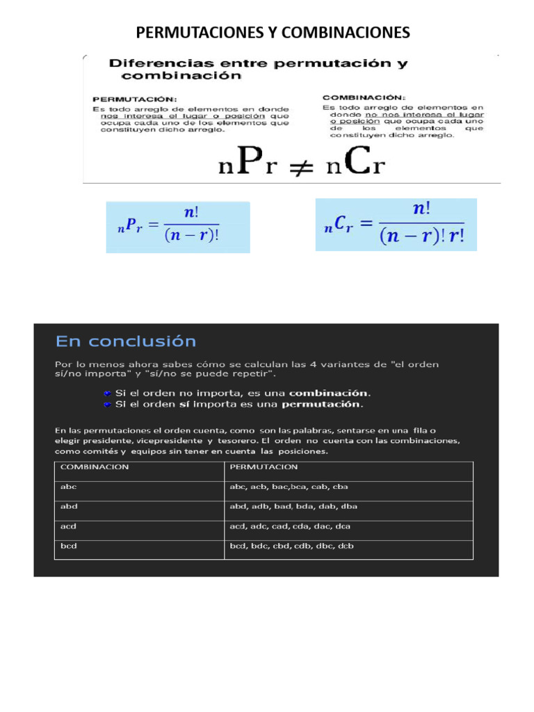 Permutaciones y Combinaciones | PDF | Hogar y jardín