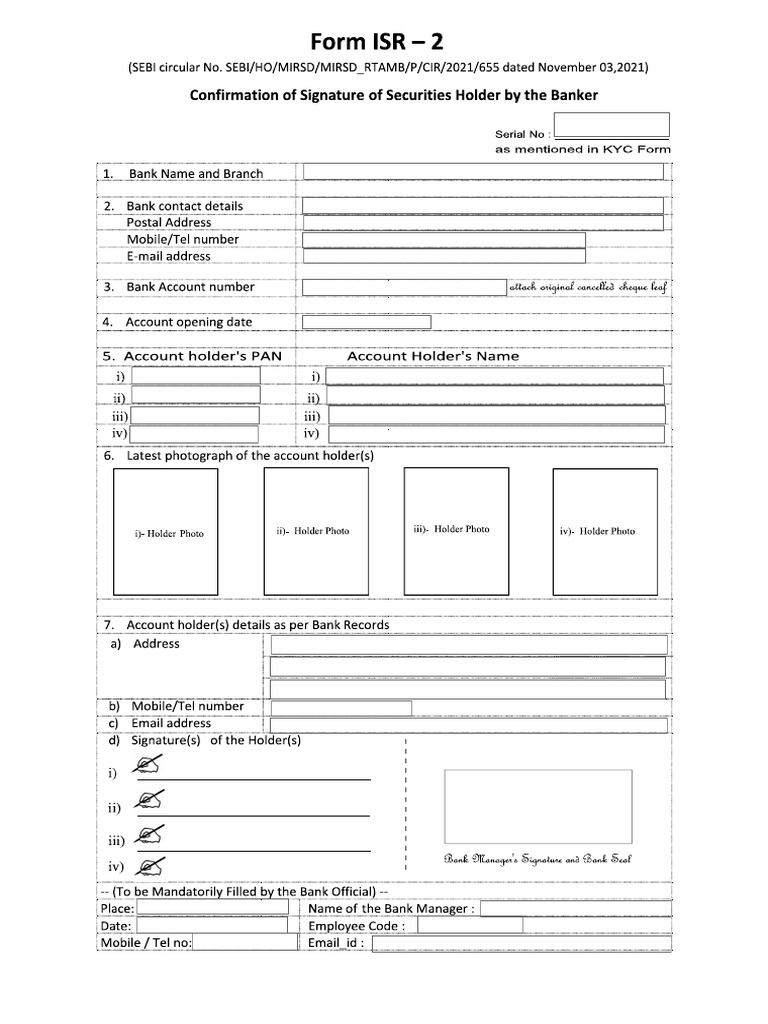 ISR-2 - Bank - Verification For Sign | PDF