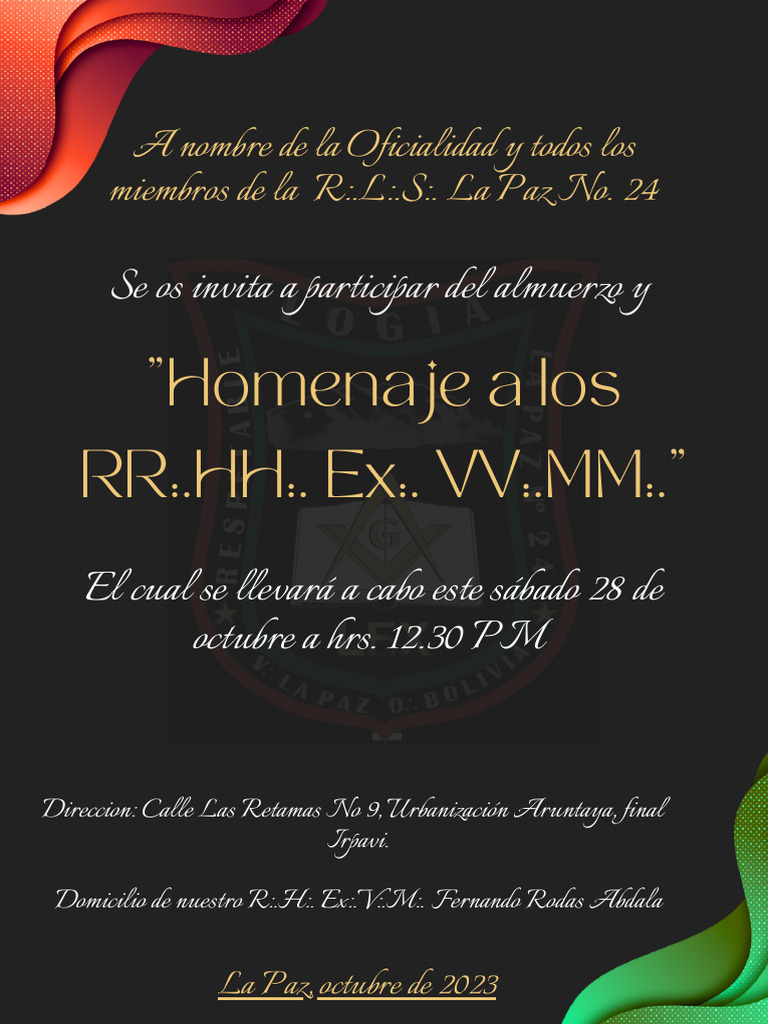 Invitacion Homenaje | PDF