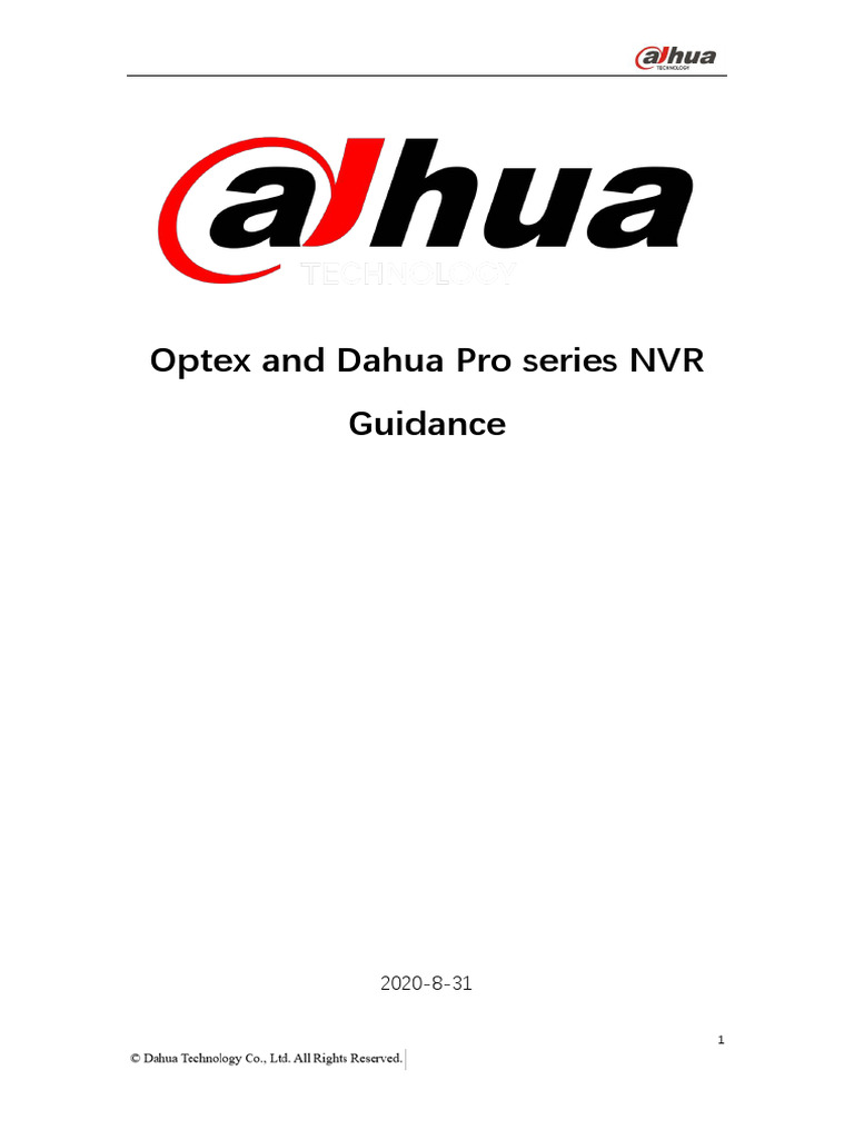 Optex and Dahua Guidance V1.0.2 | PDF | Computer Architecture | System Software
