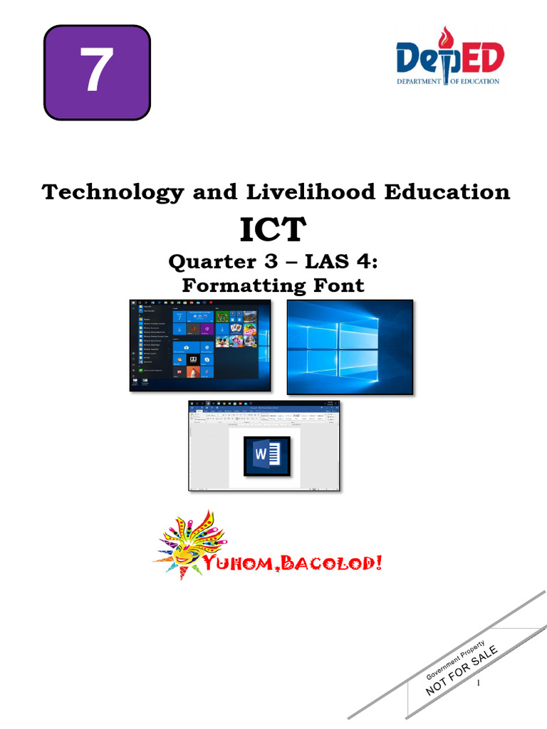 Ict7 q3 Module4 Formatting Font | PDF | Letter Case | Written Communication